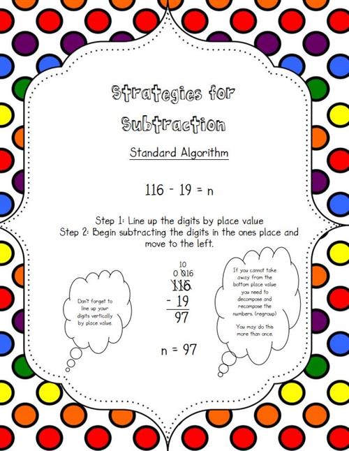 How To Do Subtraction Algorithm